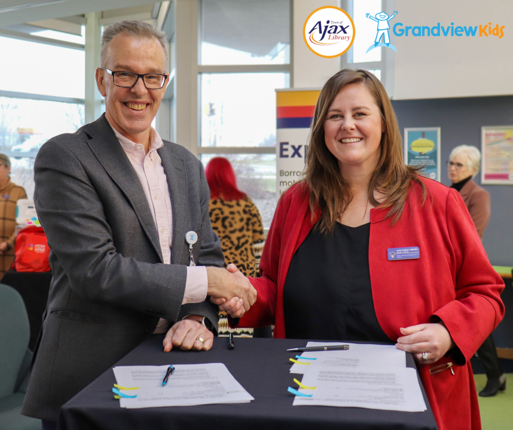 Ajax Public Library and Grandview Kids formalize long-standing ...