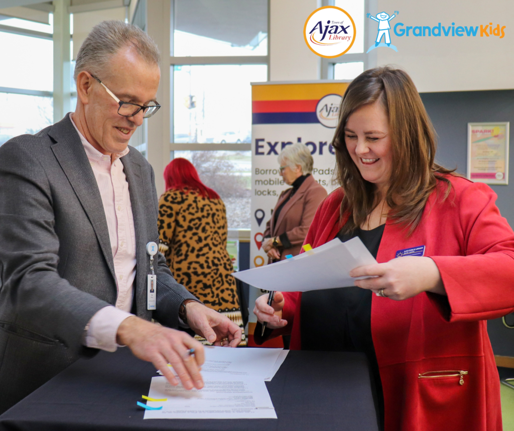 Ajax Public Library and Grandview Kids formalize long-standing ...