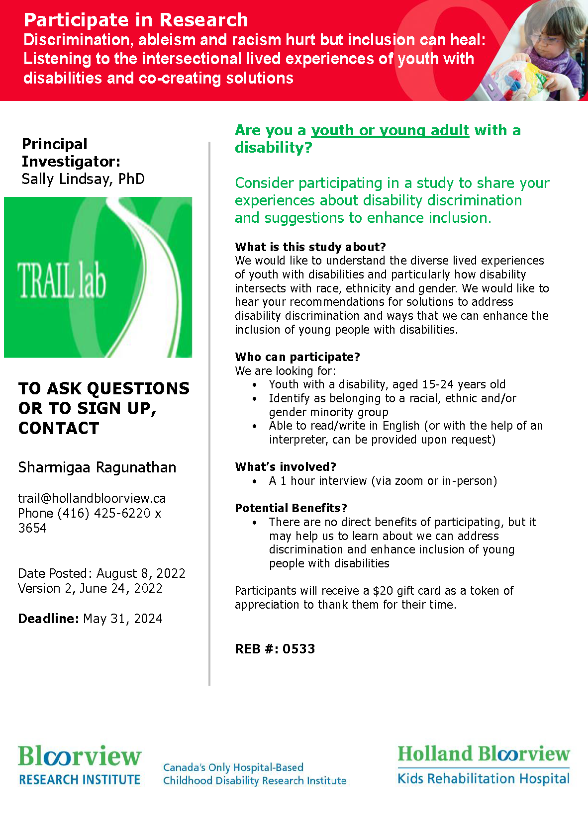 Get involved in research – Grandview Kids